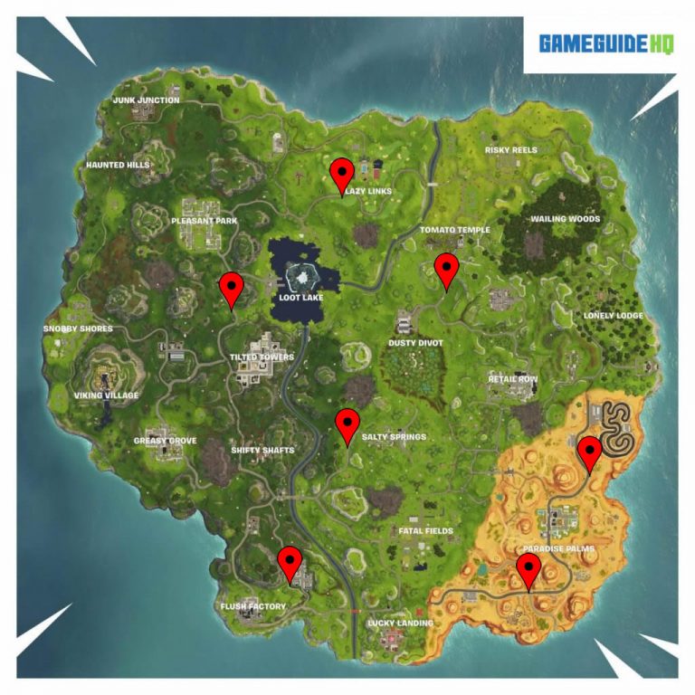 Fortnite Radar Detector Sign Locations (Map), Season 6 Week 5 Challenge ...