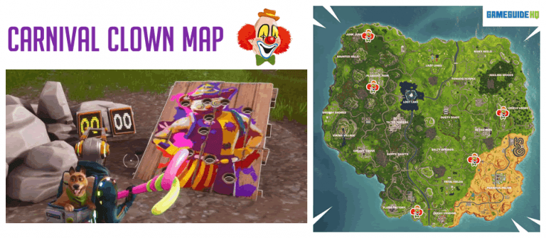 Fortnite Carnival Clown Board Locations (Map) | GameGuideHQ