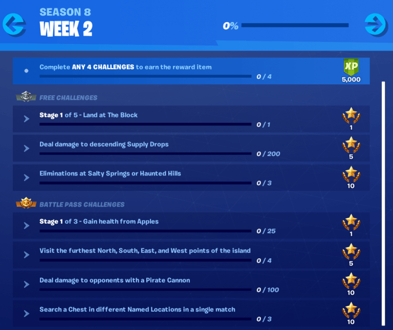 How to Complete Season 8 Week 2 Challenges, Fortnite Season 8 Week 2 ...