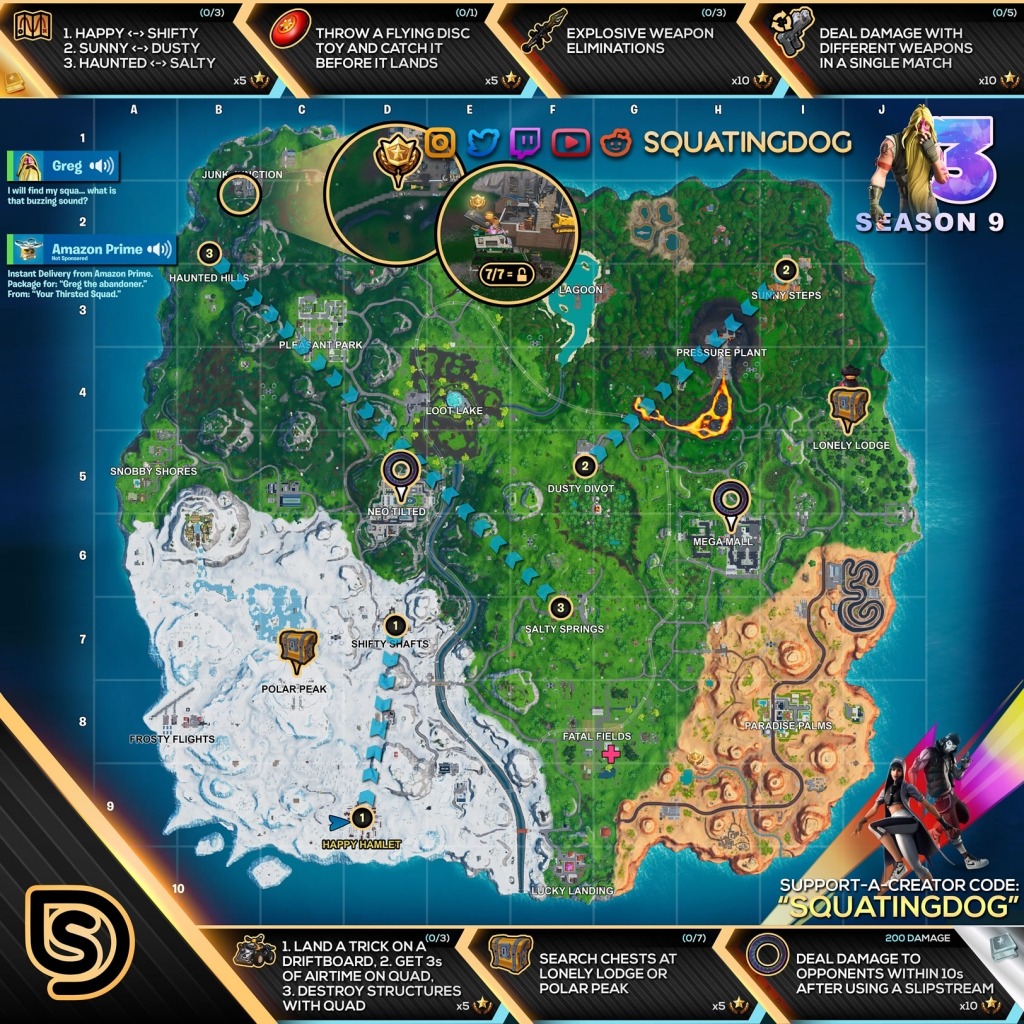 Fortnite Season 9, Week 3 Challenges Cheat Sheet | GameGuideHQ